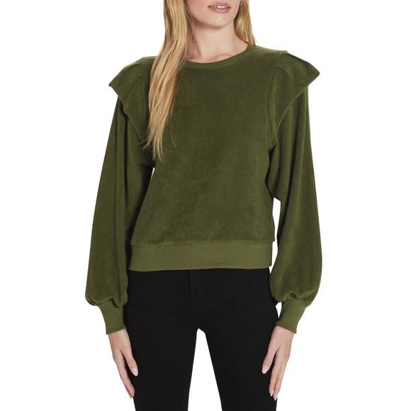 GOLDIE TEES | Tops | New Goldie Tees Ruffle Sweatshirt In Olive | Poshmark